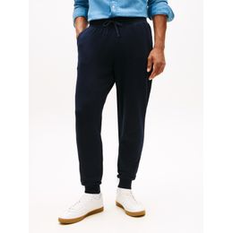 Jogginghose Tommy Hilfiger "ESSENTIAL TERRY", Herren, Gr. M, N-Gr, desert sky, Web, Obermaterial: 100% Baumwolle, regular fit lang, Hosen Jogginghose, elastischer Bund, regular fit, B&uuml;ndchen am Bein