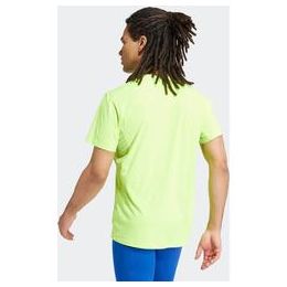 Laufshirt Adidas PERFORMANCE "ADIZERO ESSENTIALS RUNNING", Herren, Gr. XL, gr&uuml;n (lucid lemon), Obermaterial: 100% Polyester, normal, Rundhals, Shirts Laufshirt