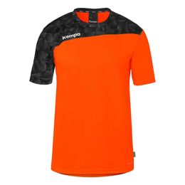 Trainingsshirt Kempa "Trainings-T-Shirt Athletics 29 Kids", M&auml;dchen, Gr. 116, orange (fluo orange, schwarz), Obermaterial: 100% Polyester Pol. recyc.., Shirts