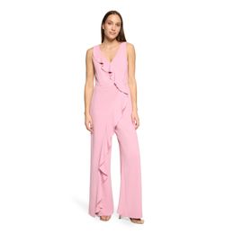 Overall Vera Mont "Damen mit Volant", Damen, Gr. 36, Normalgr&ouml;&szlig;en, peony blush, Cr&ecirc;pe, Obermaterial: 95% Polyester, 5% Elasthan. Futter: 100% Polyester, figurbetont, V-Ausschnitt, Overalls Overall