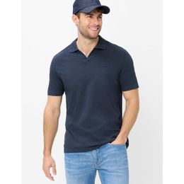 Poloshirt Brax "Style PAZ", Herren, Gr. L (52), navy, 80% Baumwolle, 20% Leinen, Shirts