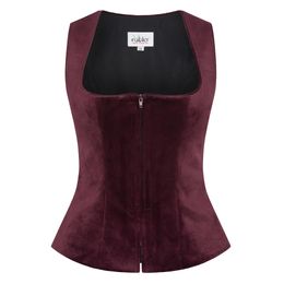 N&uuml;bler Dirndlbluse N&Uuml;BLER "Trachtenmieder Manuela", Damen, Gr. 36, rot, Obermaterial: 100% Polyester PES., Blusen Dirndlbluse