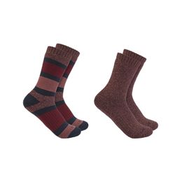 Arbeitssocken Carhartt "Bekleidung SC3152-W-AS2 Carhartt Crew" Gr. L, rot (rot, bunt, kombi), Socken, L, Obermaterial: 100% Baumwolle CO.
