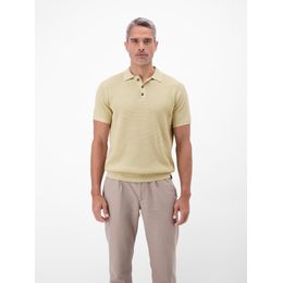 Poloshirt Lerros "Unifarbenes Poloshirt in Strukturqualit&auml;t", Herren, Gr. L, soft stone, 100% Baumwolle, ohne Ausschnitt, Shirts