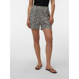 V&eacute;ro Moda Shorts VERO MODA "VMJESMILO HW SHORTS WVN NOOS", Damen, Gr. L, N-Gr, silber lining aop:sus leo obsidian, Web, Obermaterial: 55% Viskose, 45% Leinen, bedruckt, regular fit kurz, Hosen Shorts, Viskosemischung, regular fit, mit Leinen