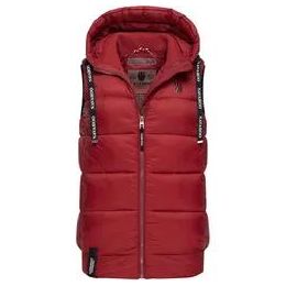 Steppweste Navahoo "Kassidy", Damen, Gr. XS (34), rot (blutrot), Oberstoff: 100% Nylon. Futter: 100% Polyester. Wattierung: 100% Polyester, tailliert h&uuml;ftbedeckend, Westen Steppweste, stylische &auml;rmellose Damen Weste mit Kapuze