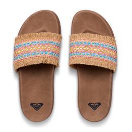 Sandale Roxy "SYENNA 2", Damen, Gr. 39, tan, Textil, Schuhe Sandale, Pantolette, Sommerschuh
