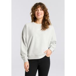 Sweatshirt BOSS Orange "Esweaty Premium Damenmode", Damen, Gr. XS (34), silber 040, Sweatware, Obermaterial: 100% Baumwolle, unifarben, h&uuml;ftlang, Rundhals, Rippb&uuml;ndchen, Sweatshirts Sweatshirt, im Oversized Look