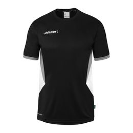 Trainingsshirt Uhlsport "Trainings-T-Shirt Equipe 29 Kids", M&auml;dchen, Gr. 116, schwarz (schwarz, wei&szlig;, steingrau), Obermaterial: 100% Polyester Pol. recyc.., Shirts