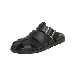 Pantolette Steve Madden "Steve Madden Pantoletten Leder", Damen, Gr. 37, schwarz, Leder, Schuhe Pantolette
