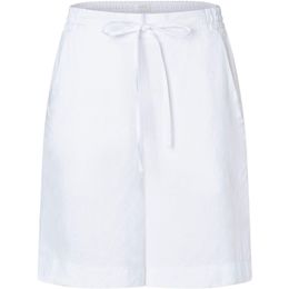 Leinenhose MAC "SANNY", Damen, Gr. 34, wei&szlig;, Web, Obermaterial: 100% Leinen, unifarben, normal knielang, Hosen, Shorts, Bermudas mit Gummizug und Kordelzug