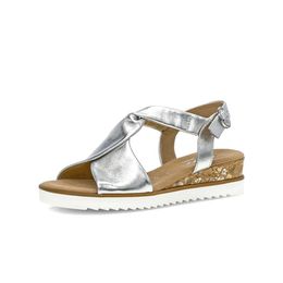 Keilsandalette Gabor "Keilsandalette", Damen, Gr. 38, silber, Schuhe