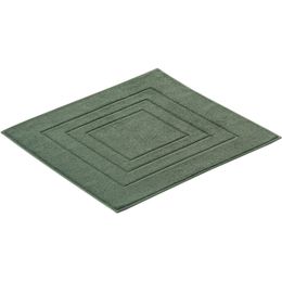 Badematte Vossen "Feeling" Gr. 3, gr&uuml;n (evergr&uuml;n), H:10mm, Baumwolle, Badematten, Badematte, Badteppich, Uni-Farben, mit Bord&uuml;re, Hoch-Tief Effekt, reine Baumwolle