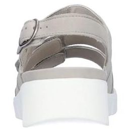 Waldl&auml;ufer Keilsandalette WALDL&Auml;UFER "M-WIOLA", Damen, Gr. 5 (38), grau (hellgrau), Nubukleder, Veloursleder, metallic, Schuhe, Sandale, Sommerschuh, Komfortschuh mit Klett, M-Weite