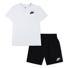 T-Shirt & Shorts Nike Sportswear "NKN CLUB LBR KNIT SHORT SET", M&auml;dchen, Gr. 110 (5), schwarz, Sweatware, Obermaterial: 60% Baumwolle, 40% Polyester, KOB Set-Artikel, f&uuml;r Kinder