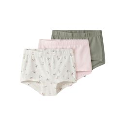 Hipster name it "NMFTIGHTS 3P JET STREAM FLOWER NOOS", M&auml;dchen, Gr. 110, 3 Stk., jet stream, Jersey, Obermaterial: 95% Baumwolle, 5% Elasthan, bedruckt, gebl&uuml;mt, unifarben, eng, Unterhosen