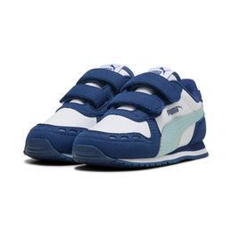 Sneaker Puma "CABANA RACER SL 20 V INF", Kinder, Gr. 22, Puma wei&szlig;, fresh water, blau jewel, Synthetik, Schuhe Sneaker, mit sportlichem Retro-Stil, mit Klettverschluss, mit Gummilaufsohle