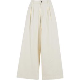 Stoffhose Urban Classics "Urban Classics Ladies Wide Leg Light Denim Pants", Damen, Gr. 26, Normalgr&ouml;&szlig;en, sandwei&szlig;, 100% Baumwolle, unifarben, loose fit, Hosen Stoffhose
