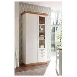 Highboard Home Affaire "Cremona", wei&szlig; (pinie wei&szlig; nb, applikation wotan eiche nb), B:103cm H:204cm T:47cm, Sideboards, Highboard, H&ouml;he 204 cm