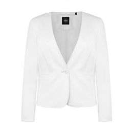Kurzblazer Zero "Damen mit Paspeltaschen", Damen, Gr. 36, sanftes wei&szlig;, Stoff, Obermaterial: 75% Polyester recycelt, 21% Viskose, 4% Elasthan, unifarben, figurbetont normal, V-Ausschnitt, eng, Blazer Kurzblazer, Plain/ohne Details