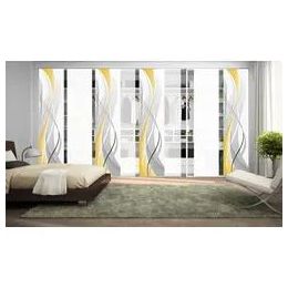 Schiebegardine Home Wohnideen "CARLISLE 8ER SET" Gr. 1, gelb, B:60cm H:245cm, Microfaser, Polyester, Gardinen, HxB: 245x60