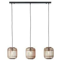 Brilliant Pendelleuchte "Woodrow", braun (hellbraun), 3, H: 125cm, 1 Stk., Leuchten, Bambus Lampe, Nature-Style, 130 x 105 cm, E27, Pendelleuchte