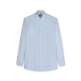 Businesshemd OLYMP "OLYMP Luxor, modern fit, New Kent", Herren, Gr. 38, Normaler Arm, bleu, 100% Baumwolle, Hemden
