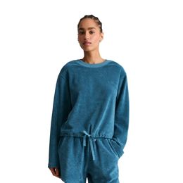 Marc O'Polo Sweatshirt MARC O'POLO DENIM "aus Organic Cotton", Damen, Gr. L, endless sea, Obermaterial: 100% Baumwolle, unifarben, relaxed fit, Rundhals, normaler Saum, Sweatshirts Sweatshirt