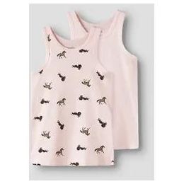 Unterhemd name it "NMFTANK TOP 2P BALLERINA HORSE NOOS", M&auml;dchen, Gr. 116, 2 Stk., N-Gr, ballerina, Jersey, Obermaterial: 95% Baumwolle, 5% Elasthan, bedruckt, unifarben, Rundhals, Unterhemden Unterhemd