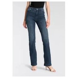 Bootcut-Jeans MAC "Dream-Boot", Damen, Gr. 36, L&auml;nge 32, blau (schwarz cobald blau authentic wash32), Denim/Jeans, Obermaterial: 90% Baumwolle, 7% Elastomultiester, 3% Elasthan, Abriebeffekte, figurbetont lang, Jeans, Gerade geschnitten mit leicht ausgestelltem Bein