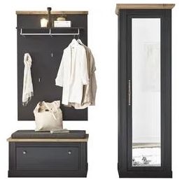 Garderoben-Set OTTO HOME "WESTMINSTER", grau (dunkelgrau, wotan eiche), B:178cm H:203cm T:45cm, Kastenm&ouml;bel-Sets, im romantischen Landhausstil