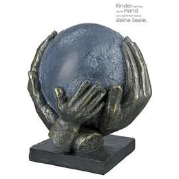 Dekofigur CASABLANCA BY GILDE "Skulptur Save the World", braun (bronzefarben), B:18cm H:19cm T:15cm, Kunstharz, Dekofiguren