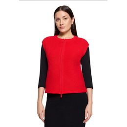 Strickjacke Betty Barclay "Damen ohne Arm", Damen, Gr. 38, high risk rot, Strick, Obermaterial: 60% Baumwolle, 40% Polyacryl, l&auml;ssig geschnitten normal, Rundhals, Strickjacken Strickjacke