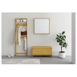 Garderoben-Set OTTO HOME "Luven", beige (natur), Massivholz, Kastenm&ouml;bel-Sets, aus Massivholz, FSC, bestehend aus Spiegel, Paneel und Kommode