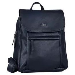 Rucksack Gabor "Mina", Damen, Gr. B/H/T: 26cm x 31cm x 10cm, blau, Polyurethane, clean, unifarben, Rucks&auml;cke Rucksack, aus weichem leichten Lederimitat, l&auml;ssig im praktischen Format