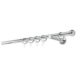 Gardinenstange mydeco "20mm Ball Wandtr&auml;ger 12 cm", grau (chromfarben), L:300cm, Gardinenstangen
