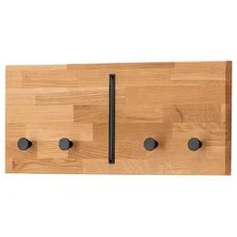 Hakenleiste Home Affaire "Dura", braun (wildeiche), B:50cm H:22cm T:4,6cm, Massivholz, Hakenleisten, aus FSC-zertifiziertem Massivholz, Breite 50 oder 80 cm