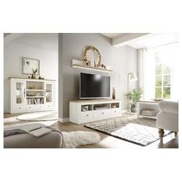 Lowboard OTTO HOME "Westminster", wei&szlig; (pinie wei&szlig; dekor, applikation wotan eiche dekor), B:160cm H:52cm T:40cm, FSC-zertifizierter Holzwerkstoff, Sideboards, Lowboard, im angesagten Landhaus-Look