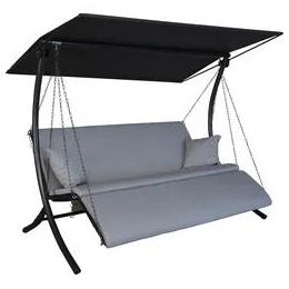 Hollywoodschaukel "Swing Zip granit", grau (hellgrau), B:210cm H:160cm T:145cm, Obermaterial: 100% Polyacryl, Angerer FREIZEITM&Ouml;BEL, Hollywoodschaukeln, wetterfest