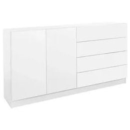 borchardt M&ouml;bel Sideboard BORCHARDT M&Ouml;BEL "Vaasa, Kommode mit 2 T&uuml;ren und 4 Schubk&auml;sten auf Kugelf&uuml;hrungen", wei&szlig; (wei&szlig; matt), B:152cm H:79cm T:35cm, Holzwerkstoff, Sideboards, Sideboard, Sideboard Breite 152 cm, H&ouml;he 79 cm, mit Push-to-open-Funktion