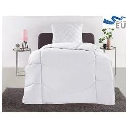 Steppbett + Kopfkissen OTTO HOME "Microlux, Bettdecke 135x200 cm, 155x220 cm", wei&szlig;, B/L: 135cm x 200cm Anzahl Teile 1, B/L: 80cm x 80cm Anzahl Teile 1, Bezug: Polyester F&uuml;llung: Polyester, 4-Jahreszeiten, Bezug: 100% Polyester, Bettwaren-Sets, Set mit Kissen 40x80 cm, 80x80 cm, Sommer, Herbst, Winter in 4 Farben