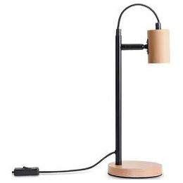 Paco Home Tischleuchte "ACHIM", schwarz, &Oslash; 13cm H: 35,5cm, Leuchten, LED Wohnzimmer Schlafzimmer Modern Zeitlos Deko Holz E27, Tischleuchte