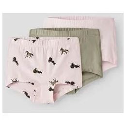 Hipster name it "NMFTIGHTS 3P BALLERINA HORSE NOOS", M&auml;dchen, Gr. 92, 3 Stk., ballerina, Jersey, Obermaterial: 95% Baumwolle, 5% Elasthan, bedruckt, unifarben, eng, Unterhosen