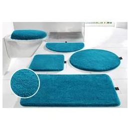 Badematte Bruno Banani "Lana, Badvorleger, Badezimmer Teppich" Gr. 1, blau (mosaic blau), H:25mm, Polyacryl, Badematten, Badematte, Badteppich, Badematten, unifarben, auch als 3 teiliges Set & rund