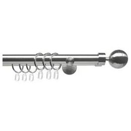 Gardinenstange Liedeco "CELKUGEL01SG2L" Gr. 3, silber (edelstahlfarben), L:200cm &Oslash;:25mm, Metall, Gardinenstangen, 2-l&auml;ufig im Fixma&szlig; &Oslash; 25/20 mm