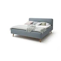 Meise M&ouml;bel Polsterbett MEISE.M&Ouml;BEL "Mattis", blau (eisblau), B:161cm H:105cm L:218cm, Bezug Bett: Strukturstoff (100% Polyester), Betten, Polsterbett, Topseller, wahlweise mit Bettkasten