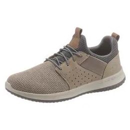 Slip-On Sneaker Skechers "Delson-Camben", Herren, Gr. 44, beige (taupe grau), Lederimitat, Textil, Schuhe, Slipper, Freizeitschuh mit praktischem Gummizug