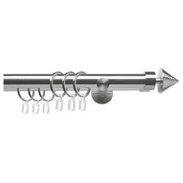 Gardinenstange Liedeco "CELKEGEL01SG2L" Gr. 1, silber (edelstahlfarben), L:120cm &Oslash;:25mm, Metall, Gardinenstangen, 2-l&auml;ufig im Fixma&szlig; &Oslash; 25 mm