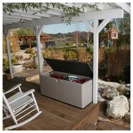 Kissenbox Lifetime "XXL", grau (lichtgrau), B:153cm H:66cm T:61cm, Kunststoff, Aufbewahrungsboxen, 495 Liter