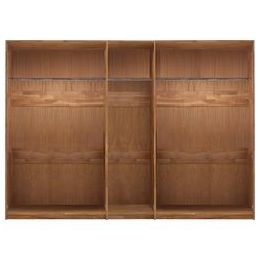 Faltt&uuml;renschrank Home Affaire "Chamara", beige (natur), B:307cm H:218cm T:65cm, Schr&auml;nke, Kleiderschrank Dreht&uuml;renschrank, in unterschiedlichen Schrankbreiten erh&auml;ltlich, massives Eichenholz